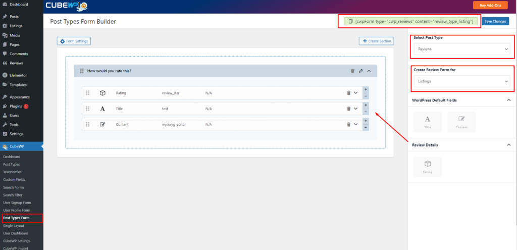 How to create a Review Form? – support.cubewp.com
