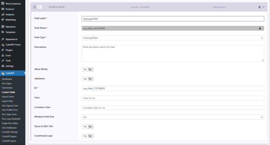 Wysiwyg Editor – support.cubewp.com